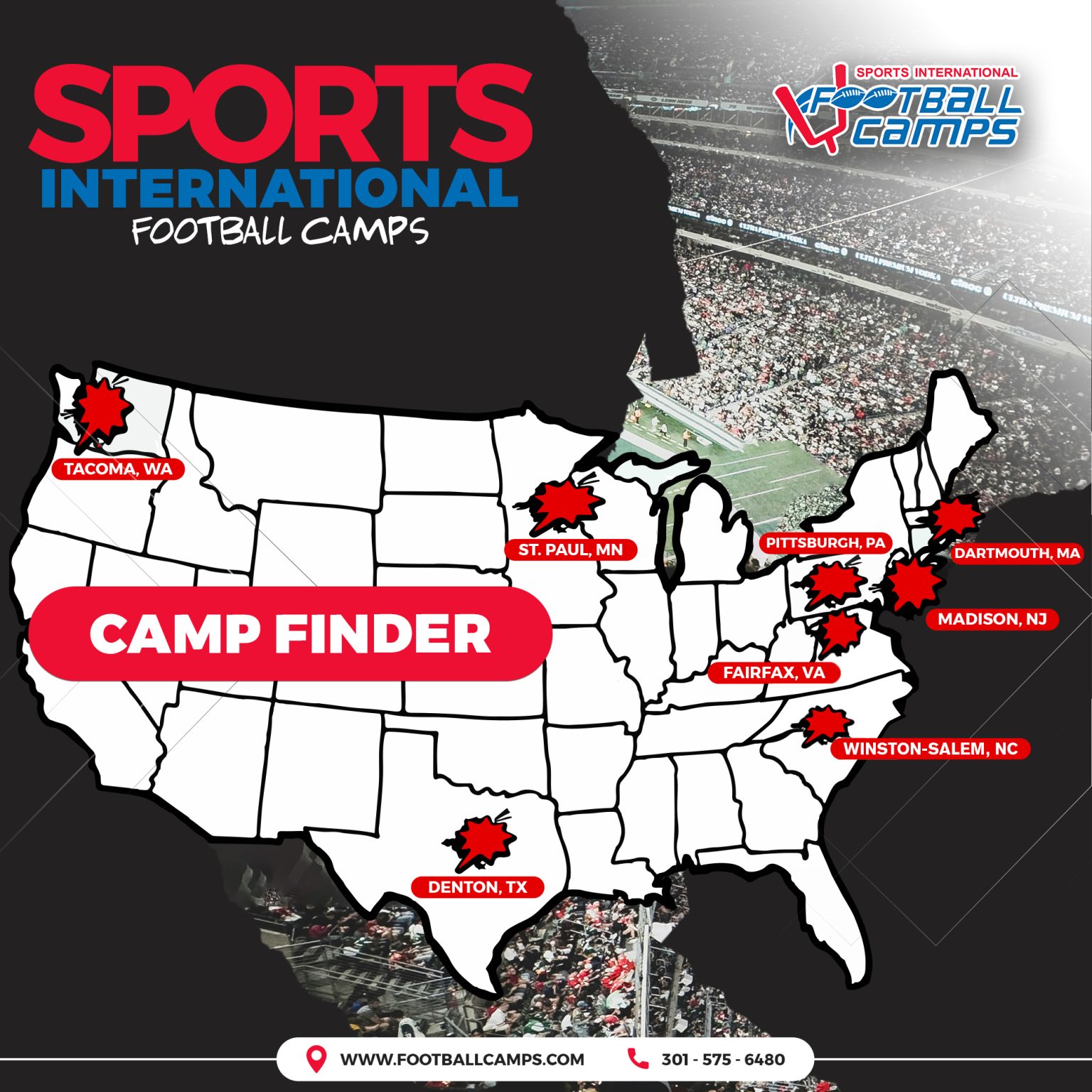 Youth & High School Football Camps featuring NFL players & College Coaches
